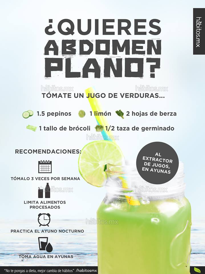 Jugo De Verduras Abdomen Plano Hábitos Health Coaching